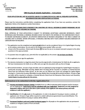 Fillable Online Housing Application Form - Capital Region Housing Fax ...