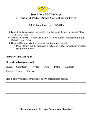 Fillable Online Just Move It! Challenge T-Shirt and Poster Design Fax ...