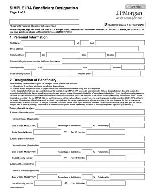 Fillable Online SIMPLE IRA Beneficiary Designation Fax Email Print ...