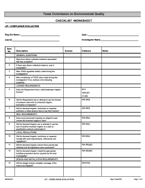 Fillable Online tceq texas Inv Checklist Worksheet DynParam - tceq ...