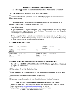 Fillable Online mica memberclicks The Mississippi Board of Examiners For Licensed Professional ...