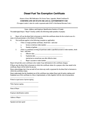 Fillable Online lmc Diesel Fuel Tax Exemption Certificate - lmc Fax ...