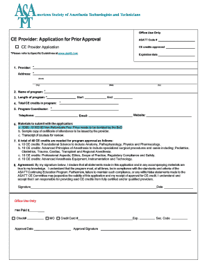 Fillable Online asatt ASATT App for CE Program Prior Approval.pdf ...