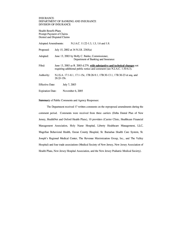 Fillable Online Prompt Payment of Claims Fax Email Print - pdfFiller