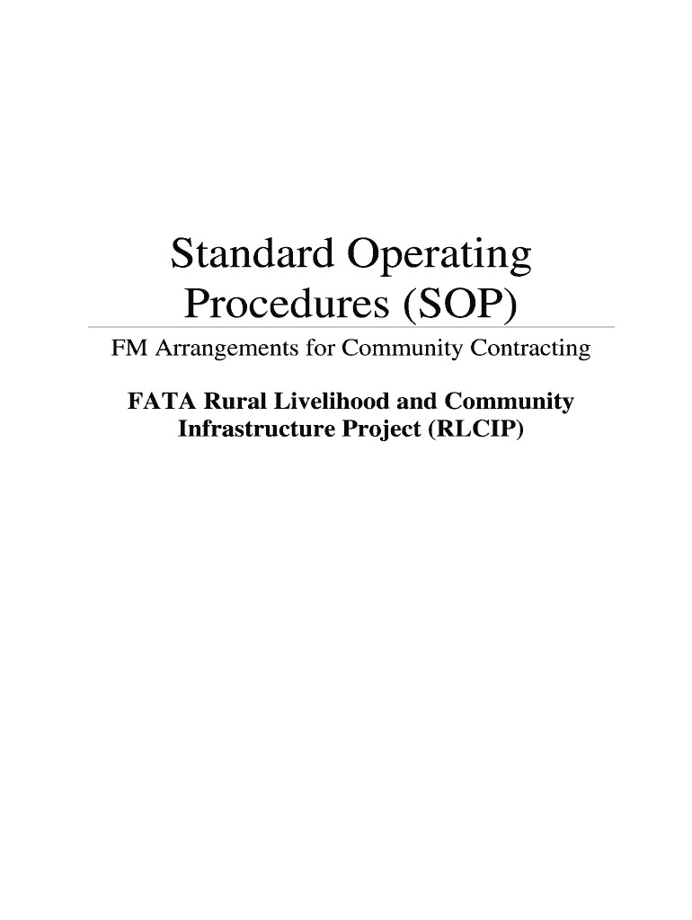 Fillable Online rlcipfata gov Standard Operating Procedures (SOP). FM ...