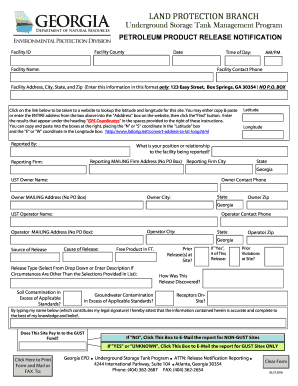 Fillable Online Petroleum Product Release Notification Form Fax Email ...