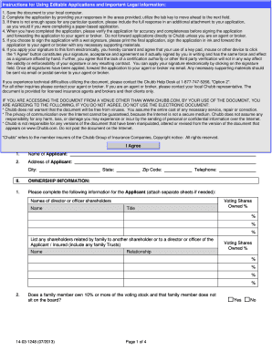 Fillable Online Directors & Officers Liability Coverage - Chubb Fax ...