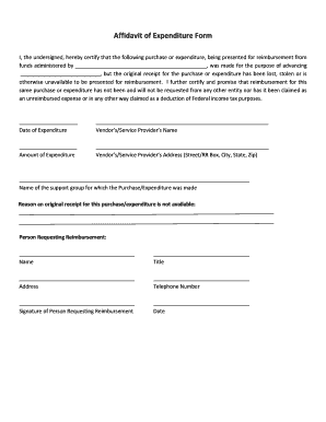 Fillable Online agrilifeas tamu Affidavit of Expenditure Form Fax Email ...