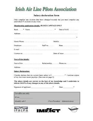 Fillable Online ialpa Salary declaration form.doc - ialpa Fax Email ...