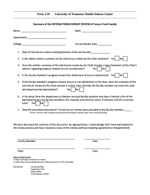 Fillable Online uthsc Faculty Affairs Promotion and Tenure Forms - The University of ... Fax ...