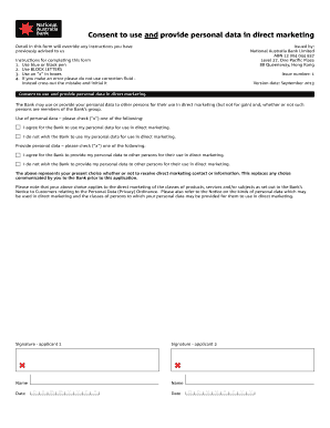 Fillable Online Consent to use and provide personal data in direct ...