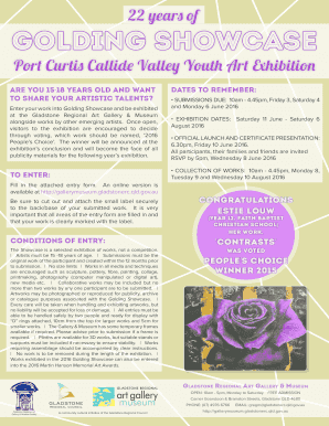 Fillable Online gragm qld gov Golding Showcase - gragm.qld.gov.au ...