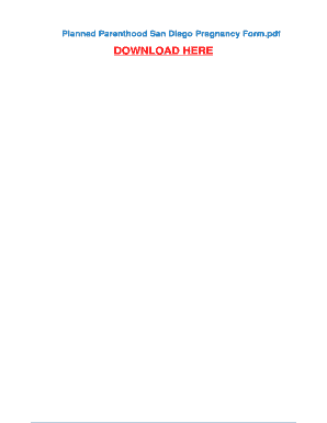 Fillable Online Planned Parenthood San Diego Pregnancy Form Fax Email ...