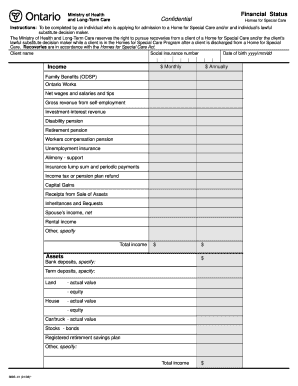 Fillable Online forms ssb gov on Financial Status Confidential ...