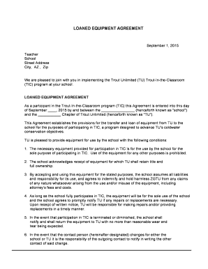 Fillable Online aztic Letter TIC Agreement for TU with School Template ...