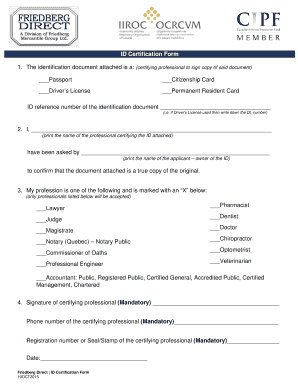 Fillable Online ID Certification Form Fax Email Print - pdfFiller