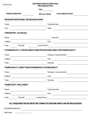 Fillable Online Blue Water Federal Credit Union Fax Email Print - pdfFiller