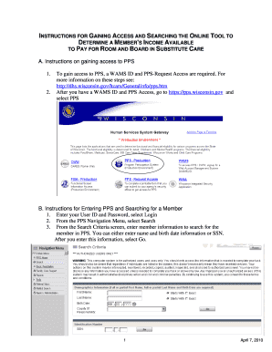 Fillable Online INSTRUCTIONS FOR GAINING ACCESS AND SEARCHING THE ...