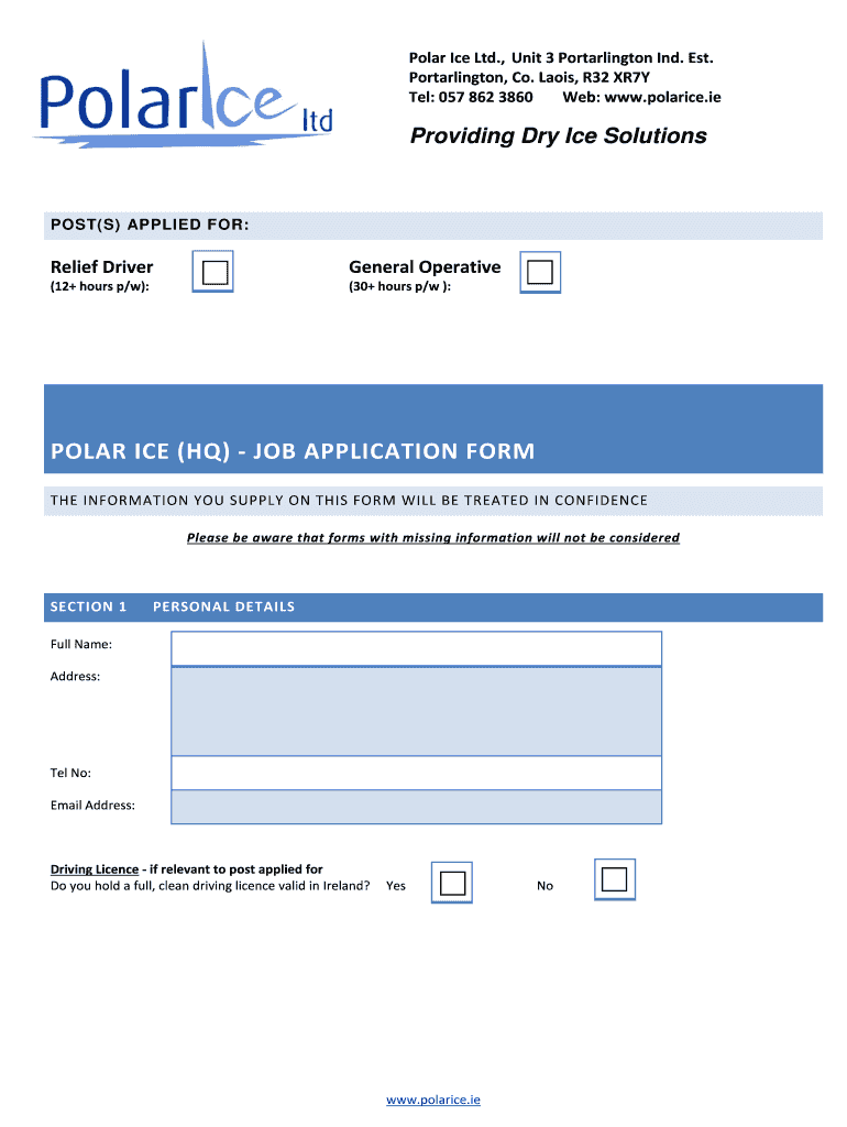 Fillable Online polarice Polar Ice Ltd Fax Email Print - pdfFiller