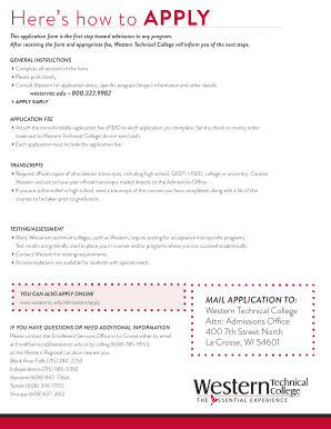 Fillable Online westerntc printable application - Western Technical ...