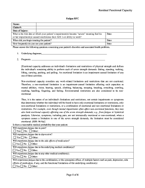Fillable Online Residual Functional Capacity Fax Email Print - pdfFiller