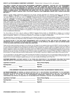 Fillable Online DIRECTV L&I PROGRAMMING COMMITMENT AGREEMENT ... Fax Email Print - pdfFiller