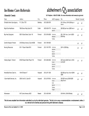 Fillable Online In-Home Care Referrals Fax Email Print - pdfFiller