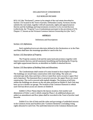 Fillable Online DECLARATION OF CONDOMINIUM Fax Email Print - pdfFiller