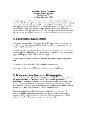 Fillable Online Art History Writing Guidelines Fax Email Print - pdfFiller