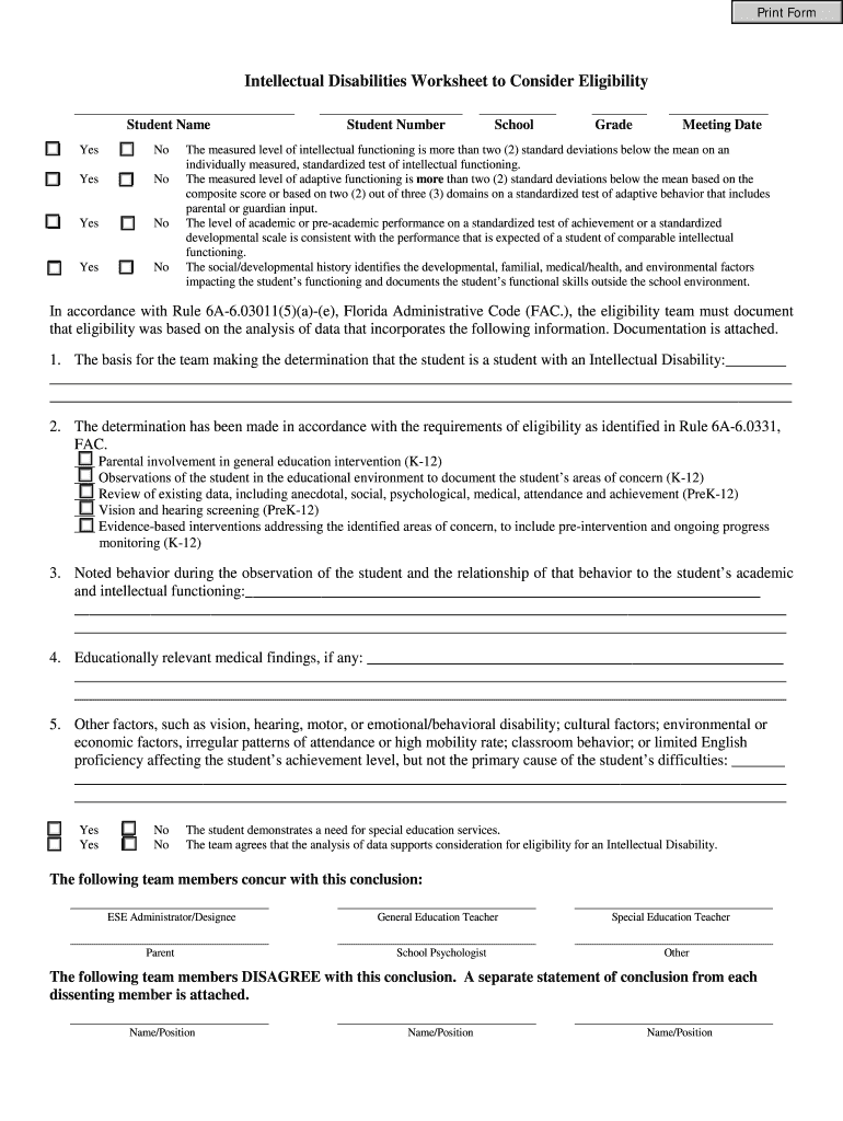 Fillable Online Intellectual Disabilities Team Report .doc Fax Email Print - pdfFiller
