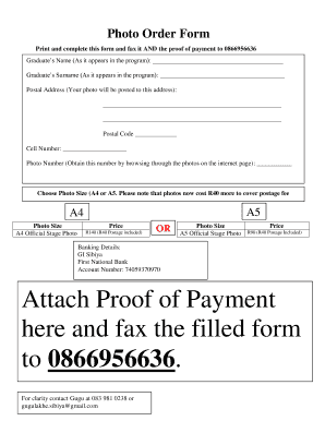 Fillable Online graduationphoto co Attach Proof of Payment here and fax ...