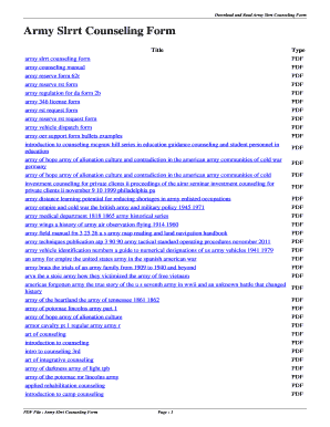Fillable Online Army Slrrt Counseling Form. army slrrt counseling form ...