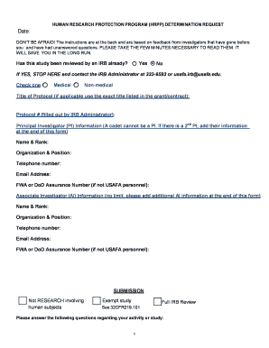 Fillable Online HUMAN RESEARCH PROTECTION PROGRAM (HRPP)... Fax Email Print - pdfFiller