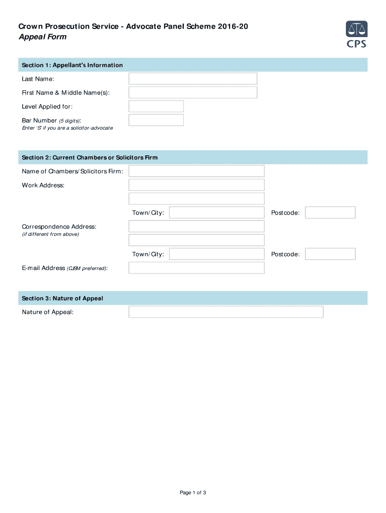 Fillable Online CPS Advocate Panels application scheme Fax Email Print - pdfFiller