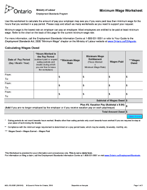 Fillable Online forms ssb gov on Minimum Wage Worksheet. Minimum Wage ...