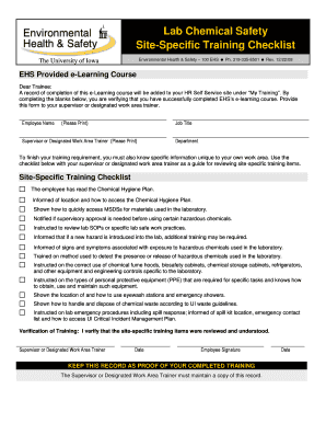 Fillable Online ehs research uiowa Lab Chemical Safety Fax Email Print ...
