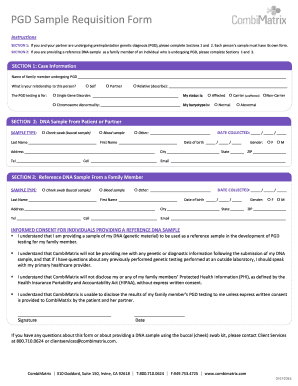 Fillable Online PGD Sample Requisition Form - combimatrix.com Fax Email ...