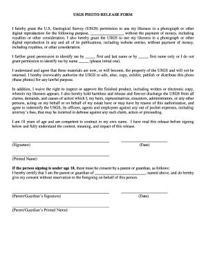 Fillable Online USGS PHOTO RELEASE FORM Fax Email Print - pdfFiller