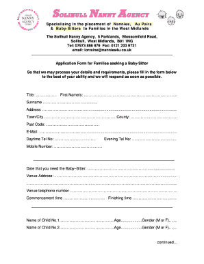 Fillable Online nannies4u co family-bs application form.doc - nannies4u ...