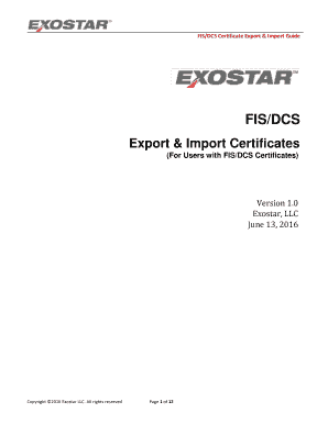 Fillable Online FIS/DCS Certificate Export & Import Guide Fax Email Print - pdfFiller