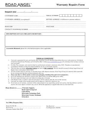 Fillable Online Warranty Repairs Form Fax Email Print - pdfFiller