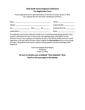 Fillable Online scr-royalrangers Registration Form - South Central ...