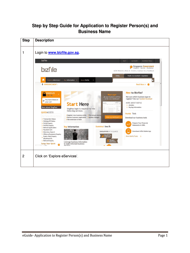 Fillable Online acra gov Step by Step Guide for Application to Register ...