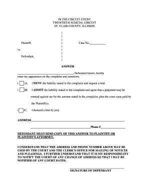 Fillable Online SC PRO SE ANSWER.doc Fax Email Print - pdfFiller