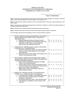 Fillable Online SUBORDINATE / PEER EVALUATION Fax Email Print - pdfFiller