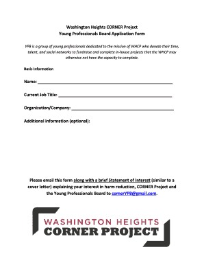 Fillable Online cornerproject Washington Heights CORNER Project Young Professionals Board ...