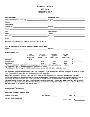 Fillable Online ISC 16 Registration Form - pmmiconferences.com Fax ...