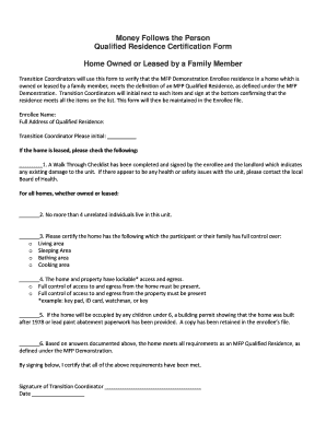 Fillable Online Qualified Residence Certification Form Fax Email Print - pdfFiller