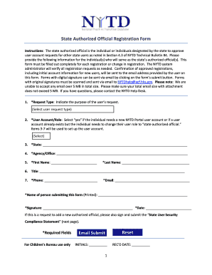 Fillable Online nytd acf hhs State Authorized Official Registration ...