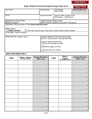Fillable Online rwu Copywork form revision Fax Email Print - pdfFiller